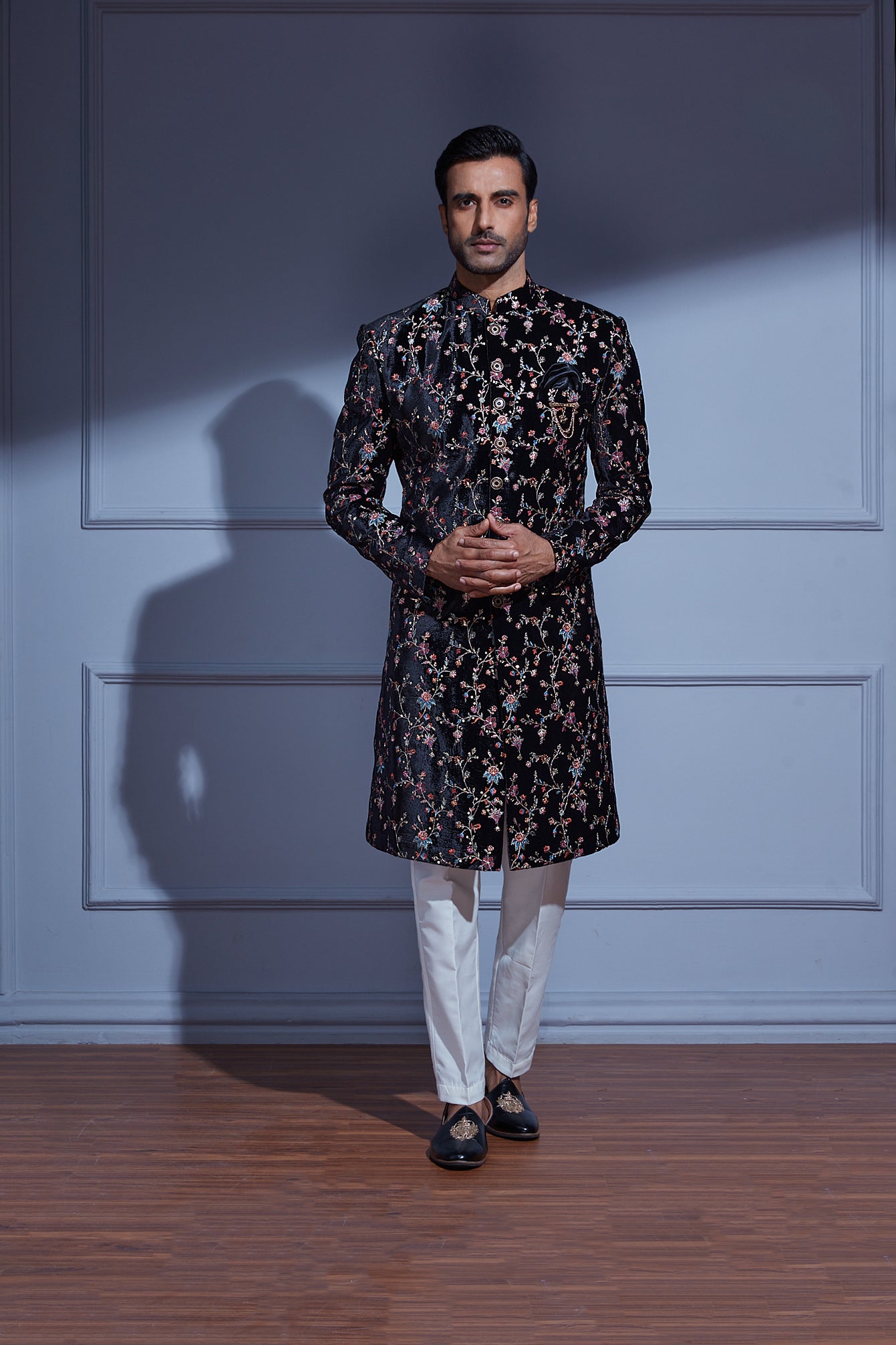 LUSTER BLACK INDO-WESTERN SET