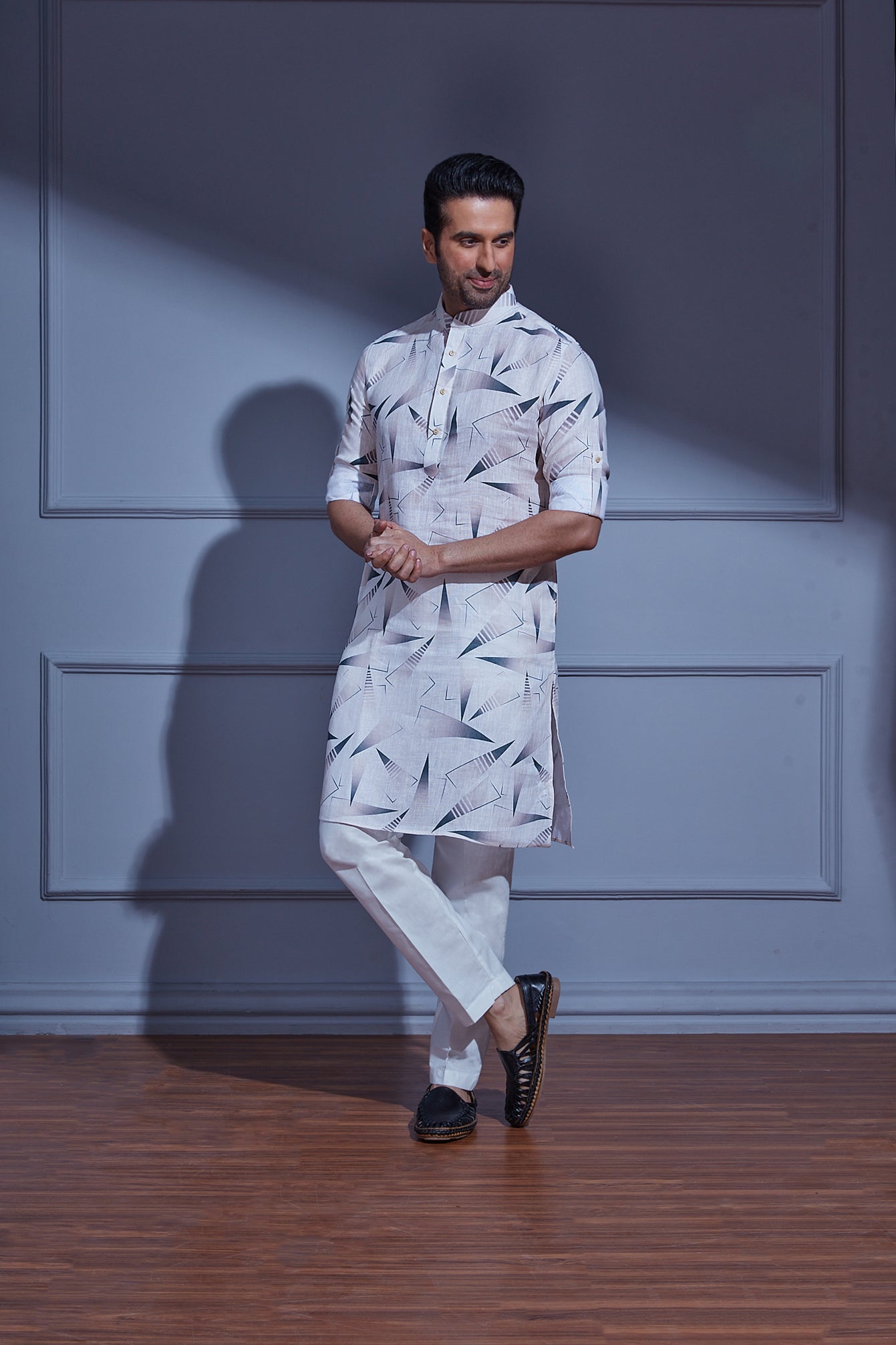 IVORY CREAM LINEN KURTA SET