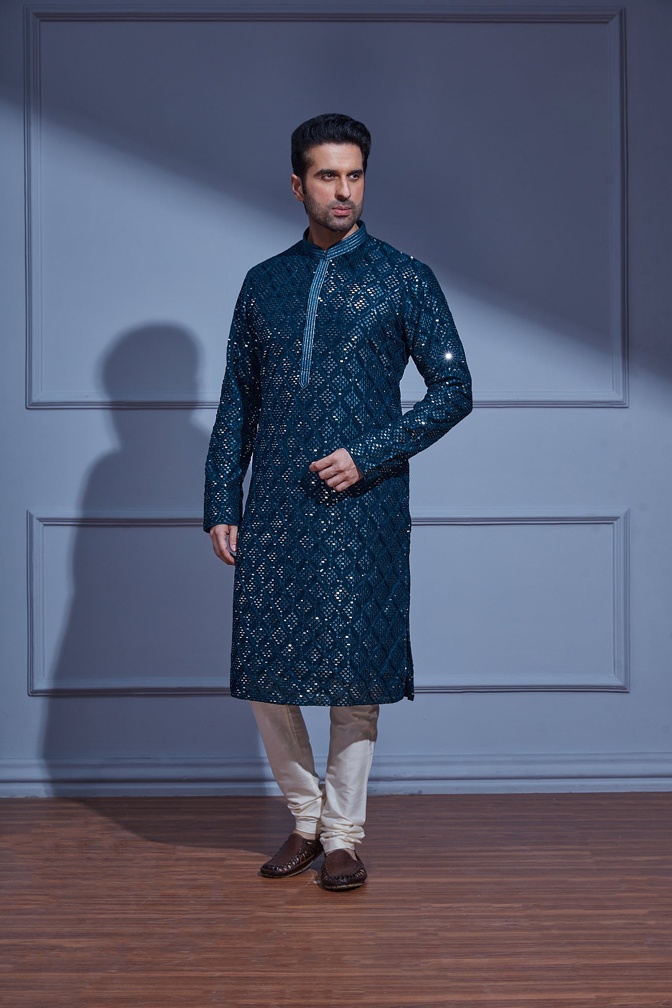 MIDNIGHT TEAL KURTA SET
