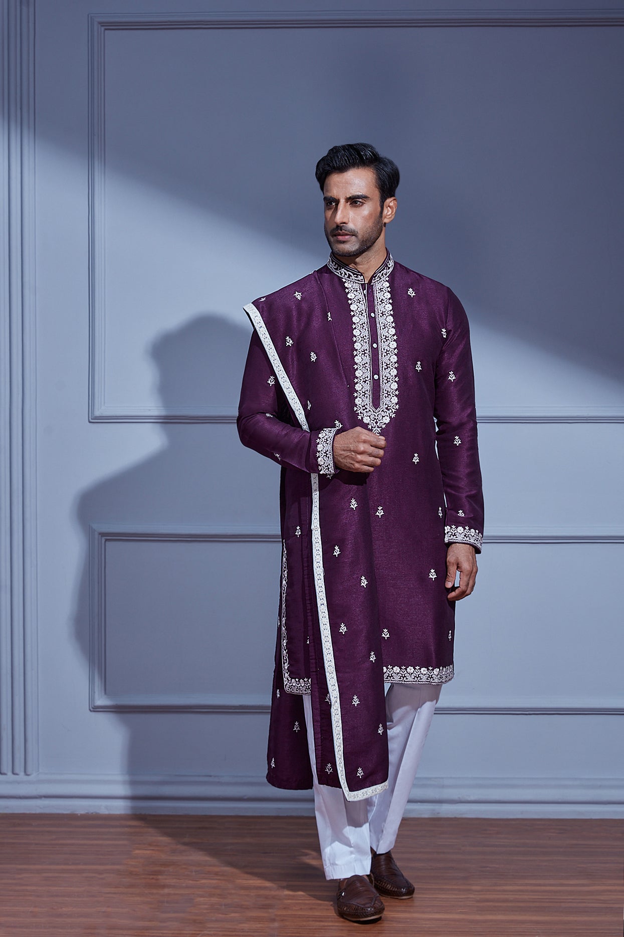 DARK GRAPE PURPLE COLOUR KURTA SET